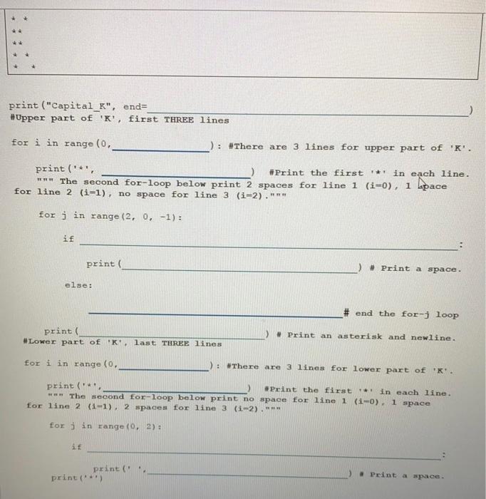 Solved print ("Capital_R", end= Hopper part of ' K ', first | Chegg.com