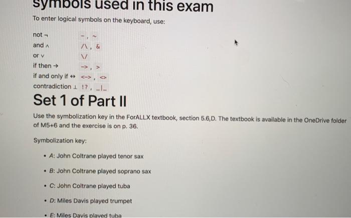 Use the symbolization key in the ForALL.X textbook, | Chegg.com