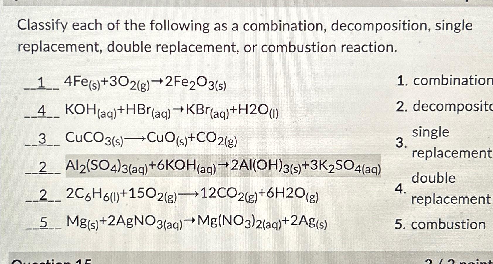 Solved Classify each of the following as a combination, | Chegg.com