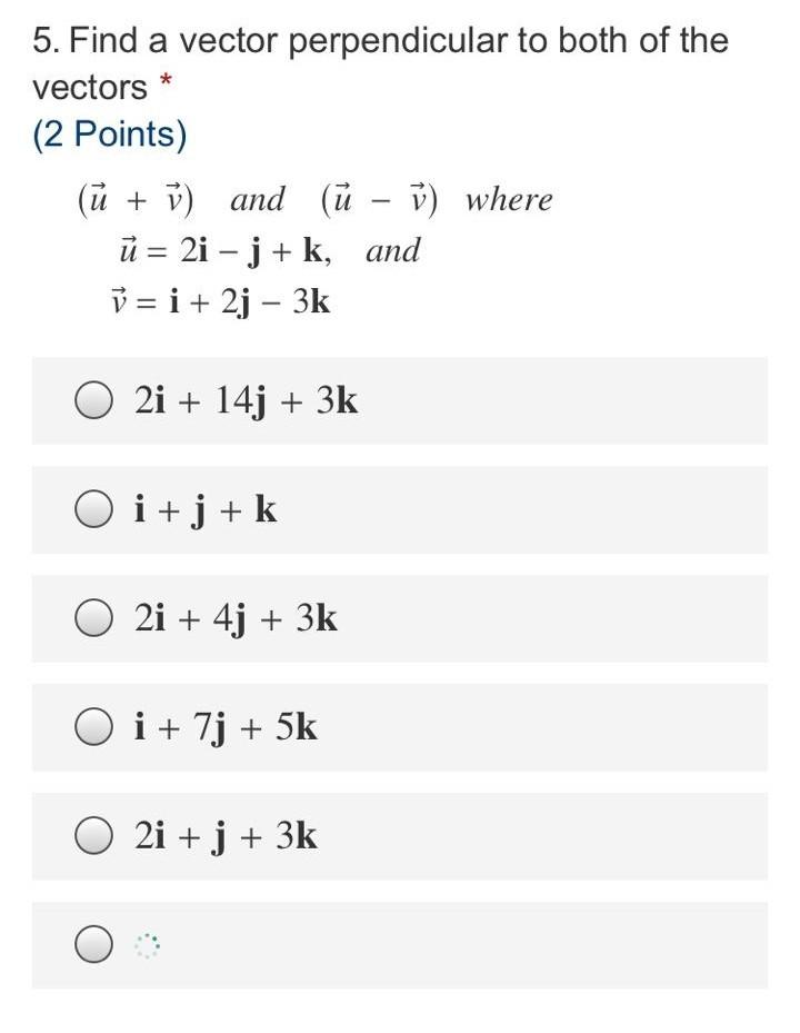 Solved 5. Find a vector perpendicular to both of the vectors | Chegg.com