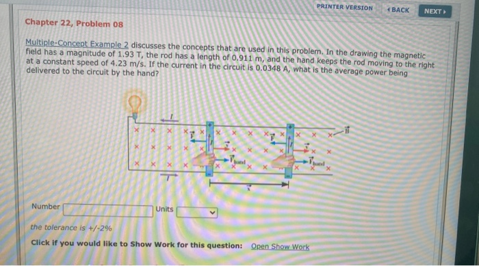 Solved PRINTER VERSION 4 BACK NEXT Chapter 22, Problem 08 | Chegg.com