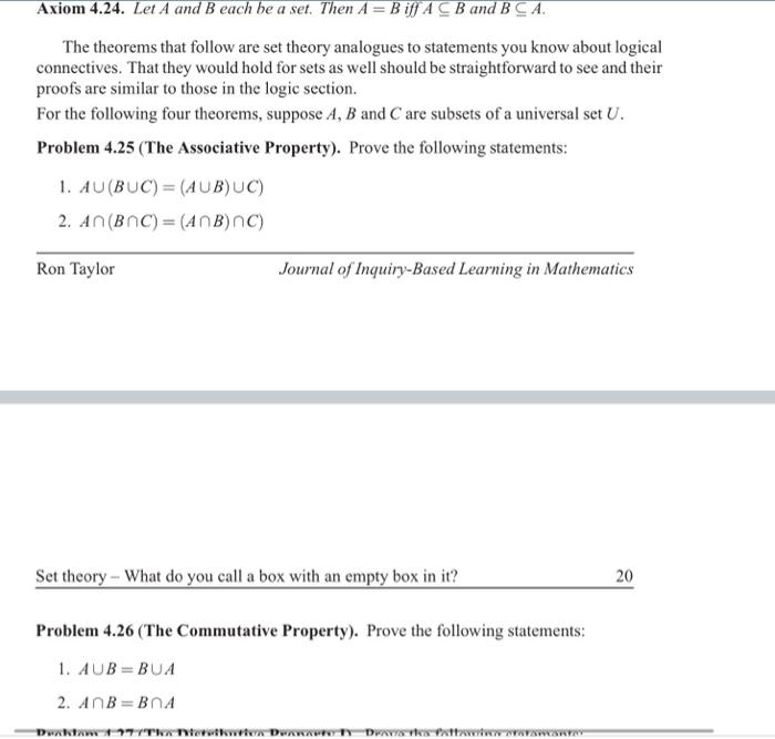 Solved sets (set operations)discrete math4.21, 4.22, 4.23, | Chegg.com