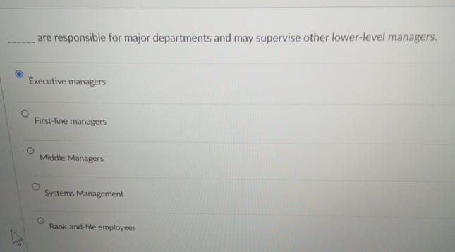 Solved are responsible for major departments and may | Chegg.com
