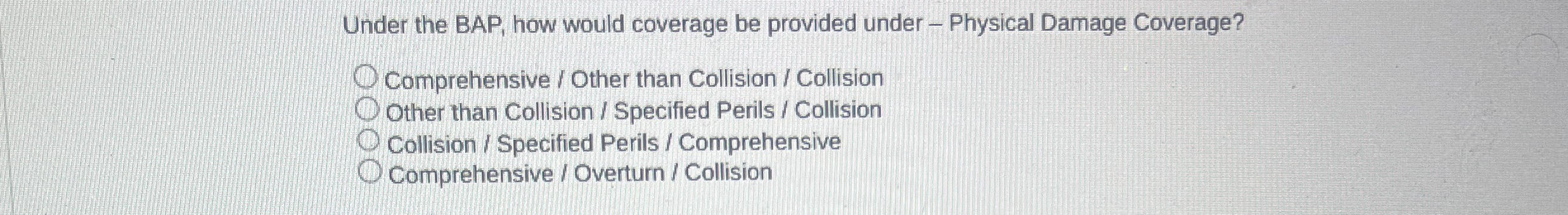 Solved Under the BAP, how would coverage be provided under - | Chegg.com