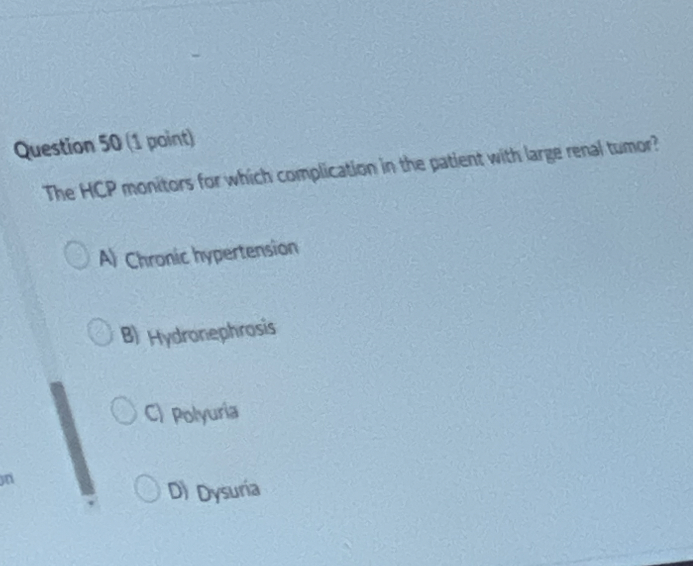 Solved Question 50 (1 ﻿point)The HCP monitors for which | Chegg.com