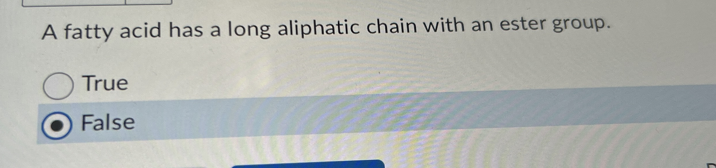Solved A fatty acid has a long aliphatic chain with an ester | Chegg.com