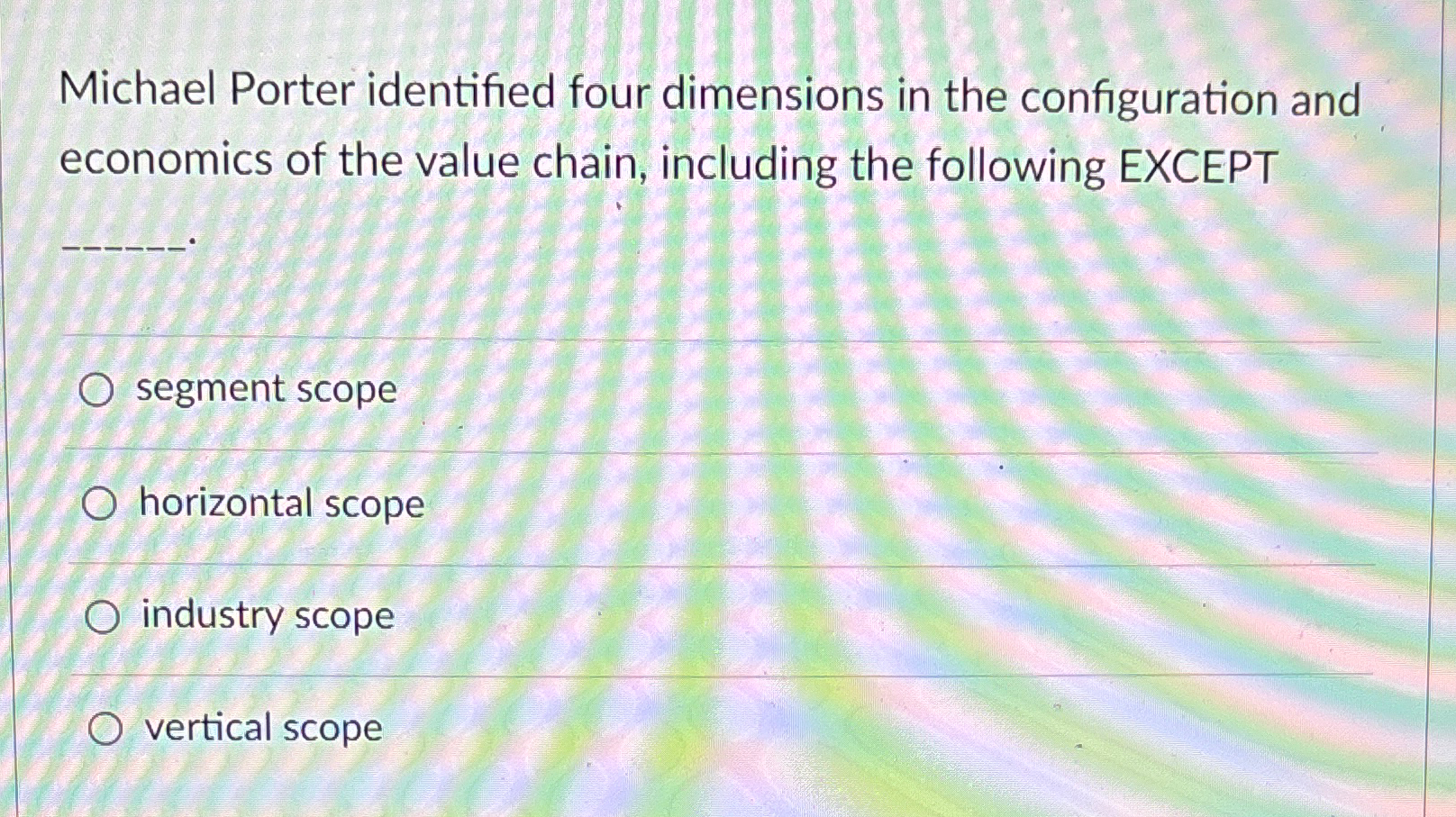 Solved Michael Porter identified four dimensions in the | Chegg.com