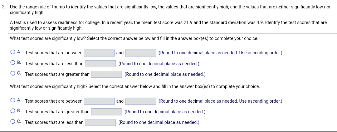 Solved Use the range rule of thumb to identify the values | Chegg.com