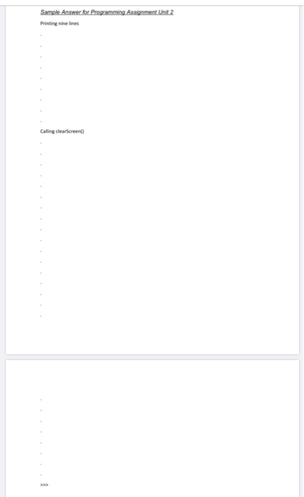 Solved Sample Answer for Programming Assignment Unit 2 | Chegg.com