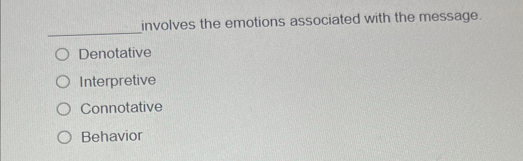 Solved involves the emotions associated with the | Chegg.com