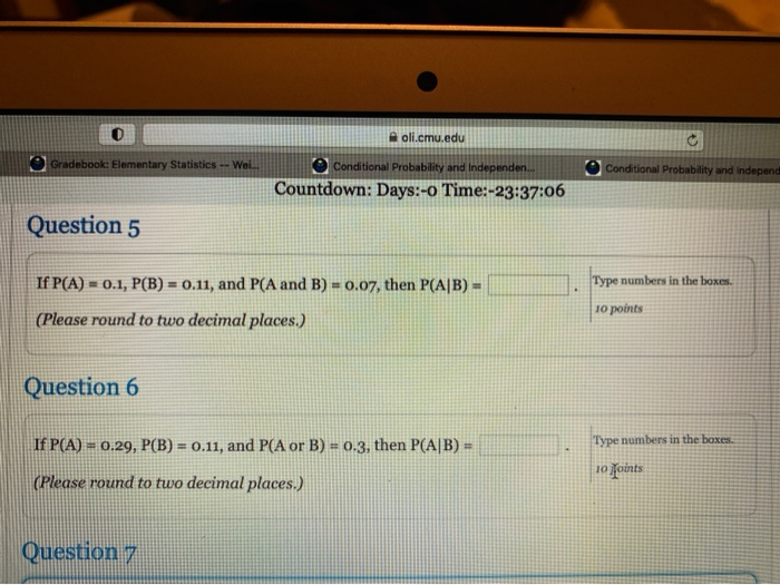 Solved A oli.cmu.edu Gradebook: Elementary Statistics -- | Chegg.com