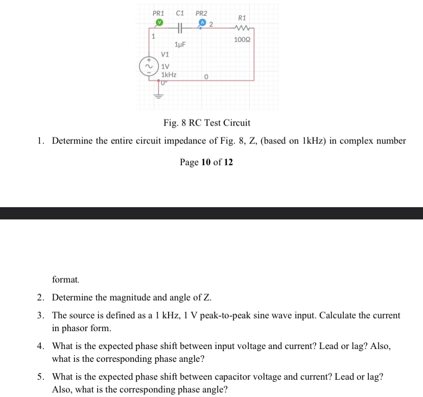 Solved 1. ﻿Determine the entire circuit impedance of Fig. 8, | Chegg.com
