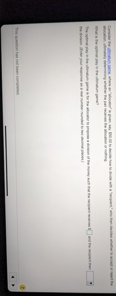 Solved Consider the ultimatum game, where an "allocator" is | Chegg.com