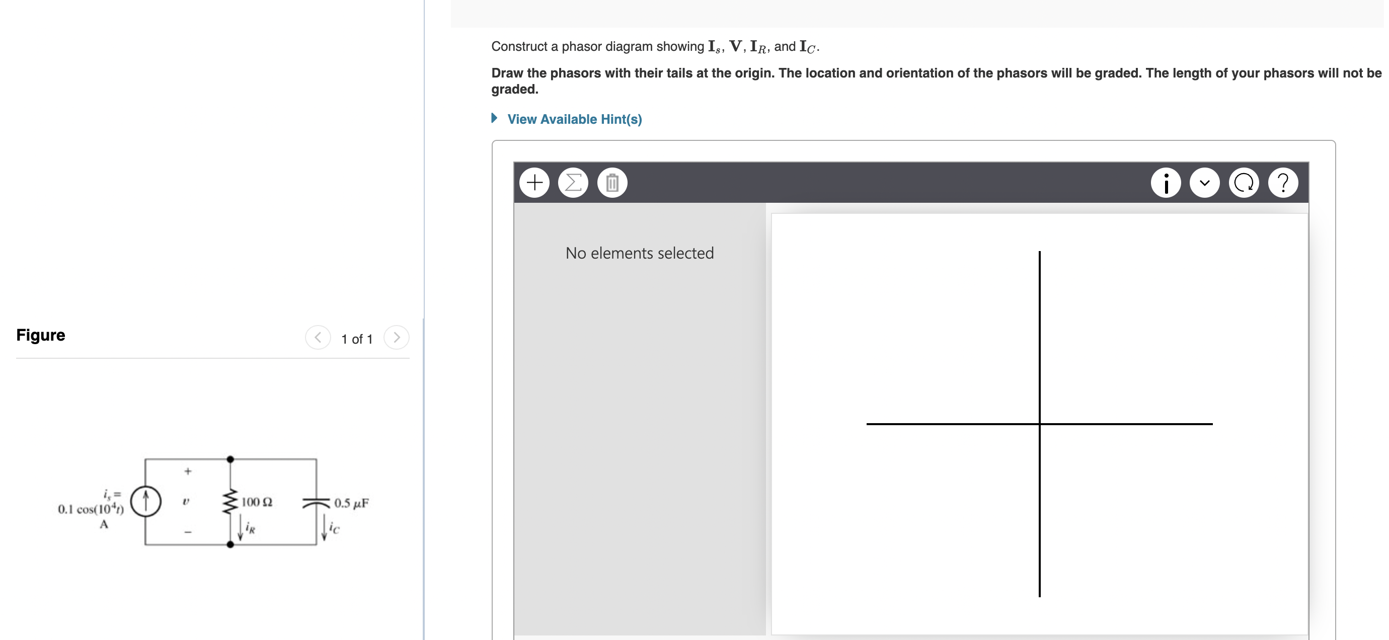 Solved Construct a phasor diagram showing Is,V,IR, ﻿and | Chegg.com