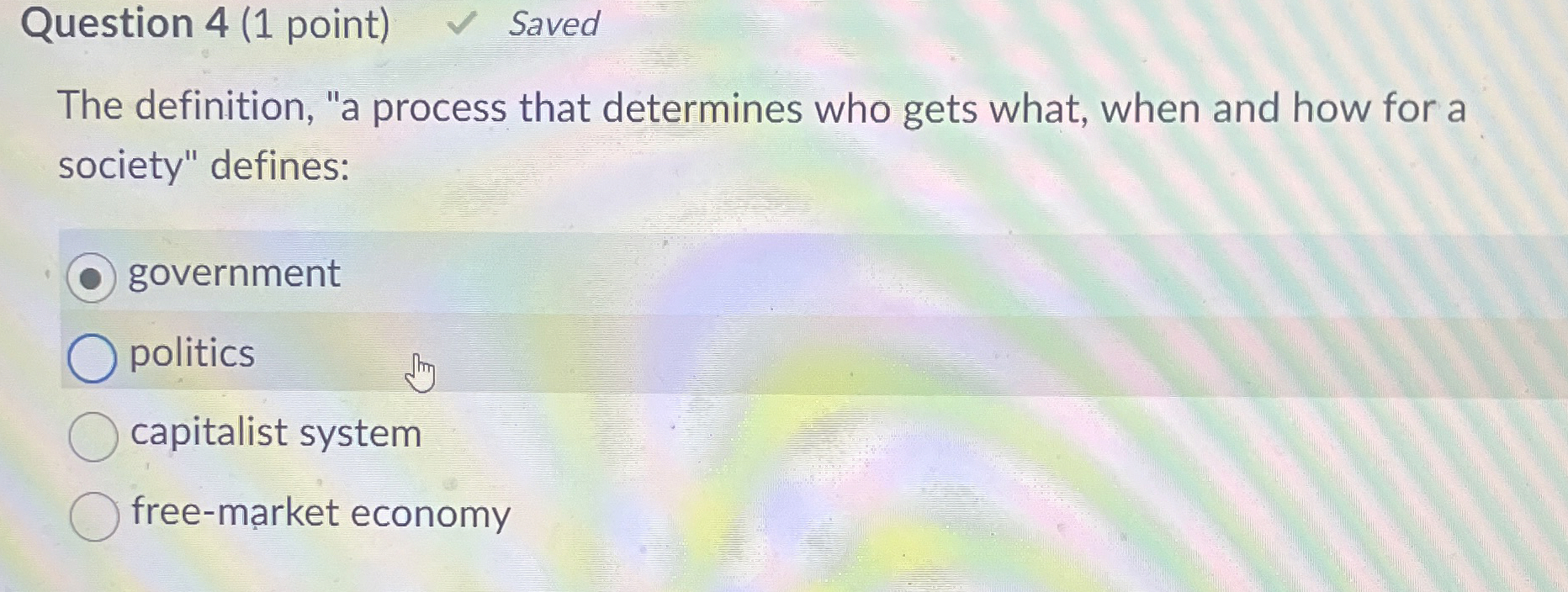 Solved Question 4 (1 ﻿point) ﻿SavedThe definition, "a | Chegg.com