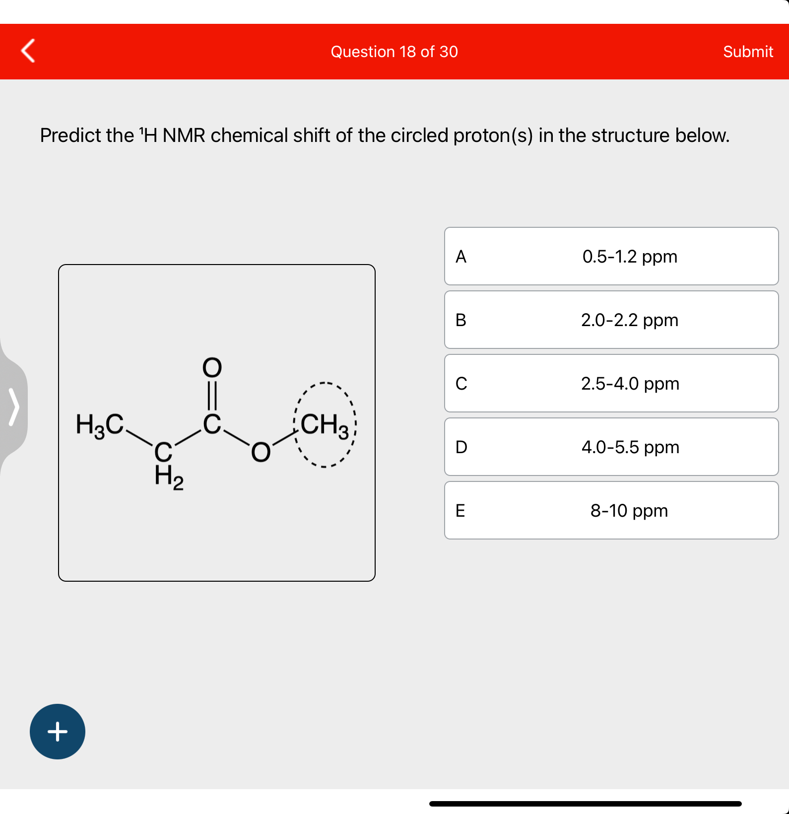 Solved Question 18 ﻿of 30SubmitPredict the ^1H ﻿NMR chemical | Chegg.com