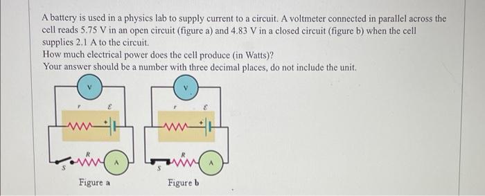Solved A battery is used in a physics lab to supply current | Chegg.com
