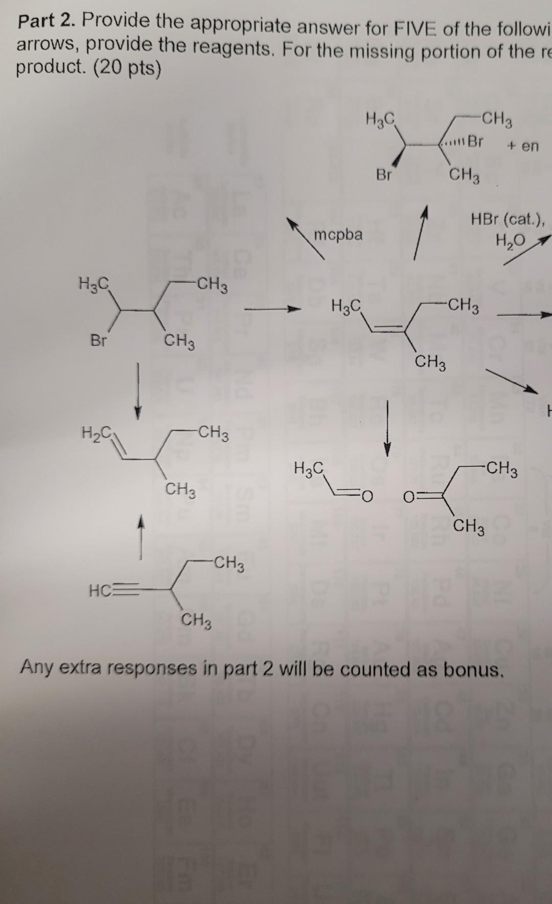 Solved Part 2. Provide the appropriate answer for FIVE of | Chegg.com