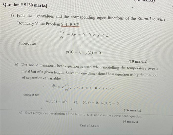 Solved a) Find the eigenvalues and the corresponding | Chegg.com