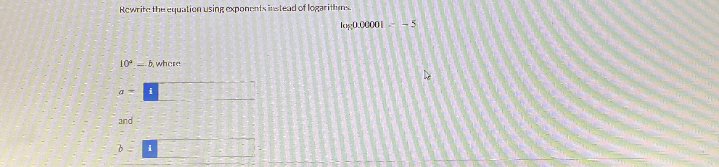 Solved Rewrite the equation using exponents instead of | Chegg.com