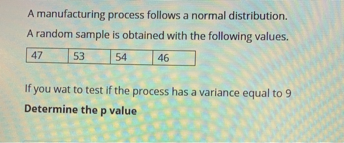 Solved A manufacturing process follows a normal | Chegg.com