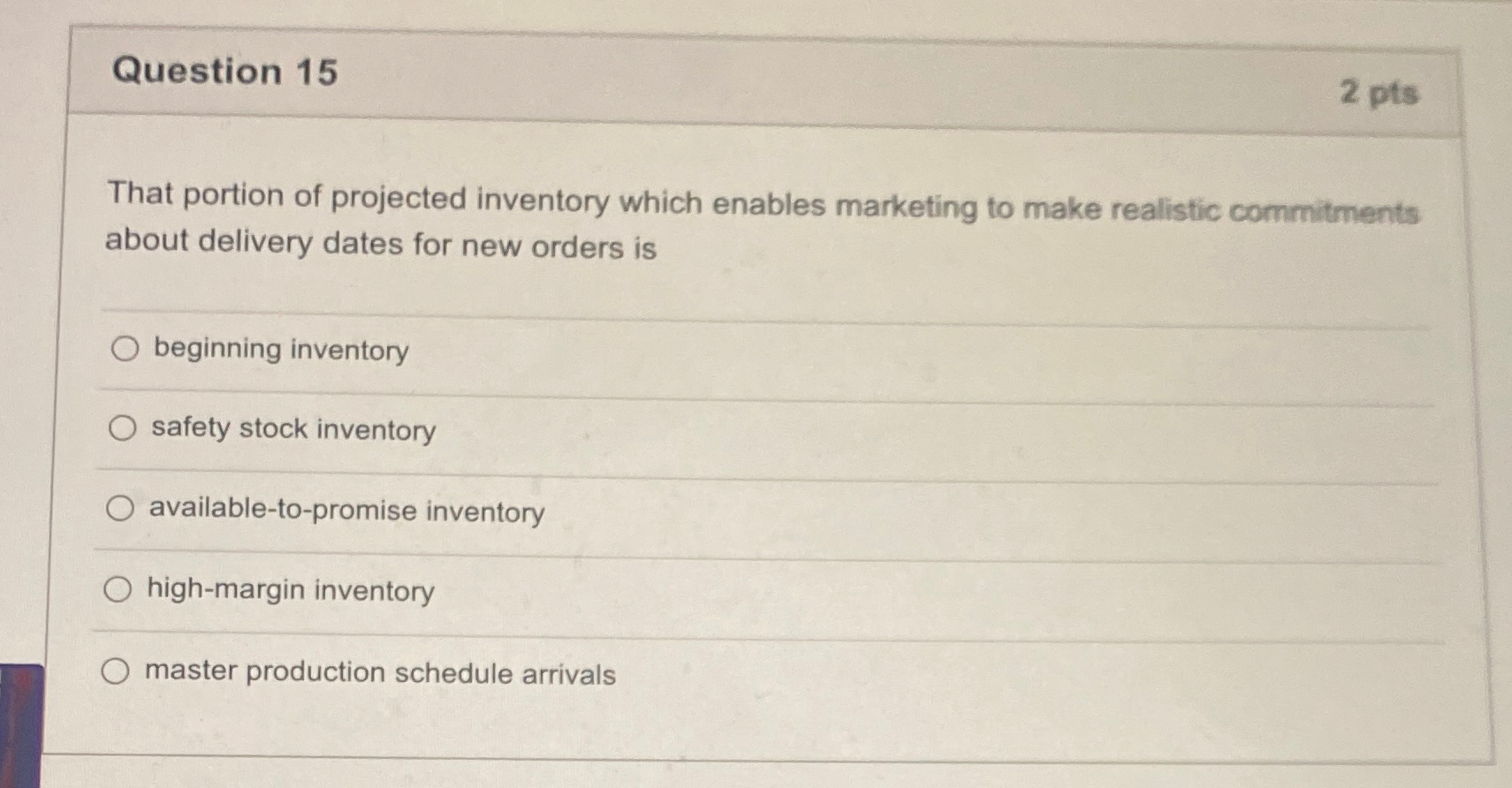 Solved Question 152 ﻿ptsThat portion of projected inventory | Chegg.com