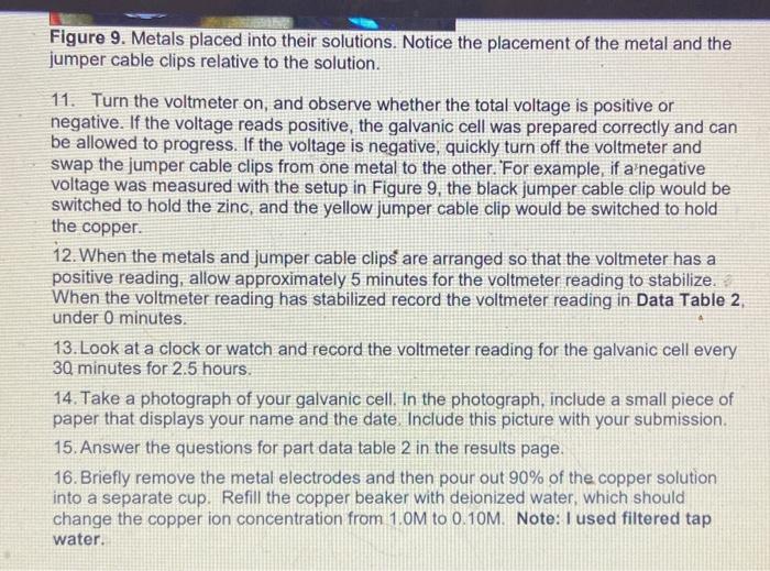 Solved Electrochemical Cells Results Data Table 1: | Chegg.com