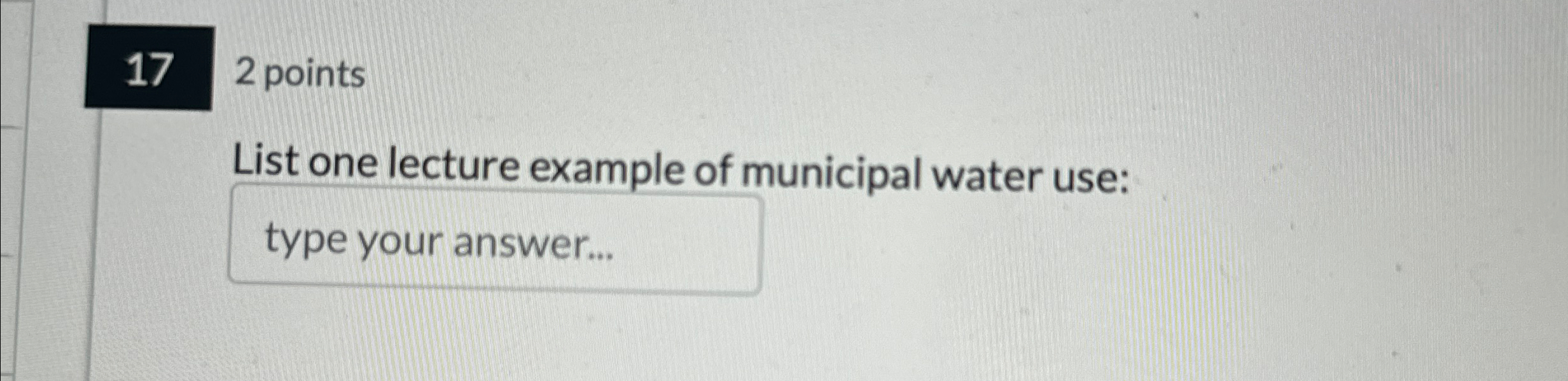 Solved 172 ﻿pointsList one lecture example of municipal | Chegg.com