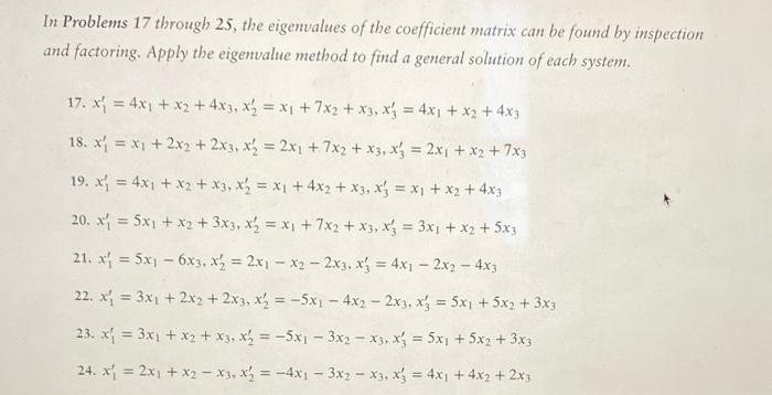 Solved In Problems 17 through 25, the eigenvalues of the | Chegg.com
