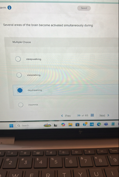 Solved termSeveral areas of the brain become activated | Chegg.com