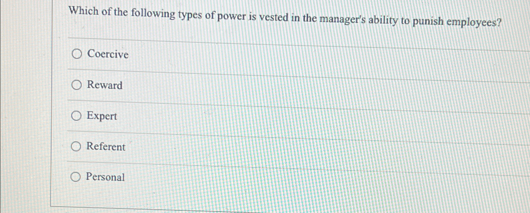 Solved Which of the following types of power is vested in | Chegg.com