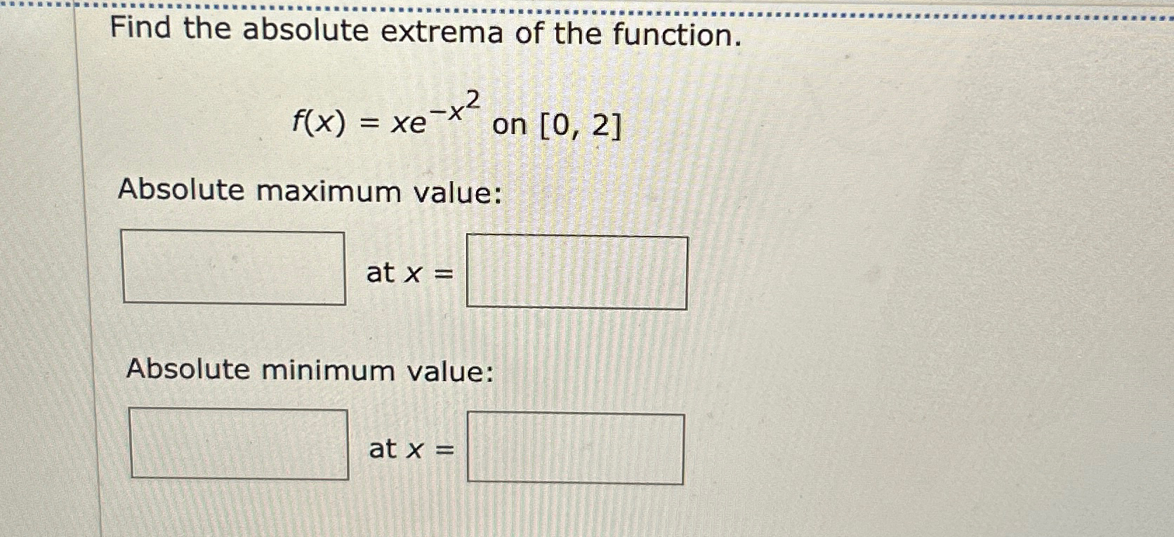 Solved Find the absolute extrema of the | Chegg.com