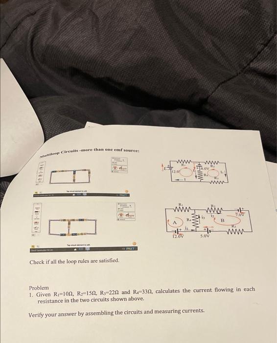 Solved op Circuits more than one emf source: www OV 12.00 WS | Chegg.com