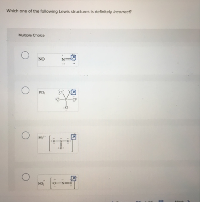 Solved Which one of the following Lewis structures is | Chegg.com