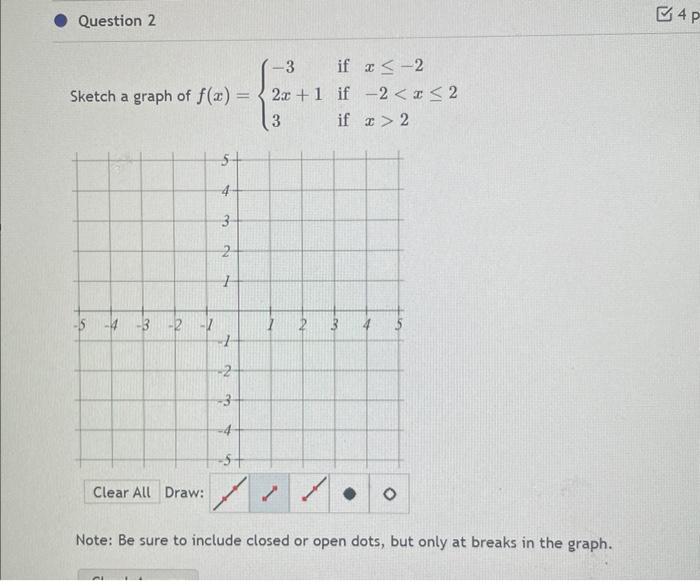 Solved Sketch a graph of f(x)=⎩⎨⎧−32x+13 if x≤−2 if −2 | Chegg.com