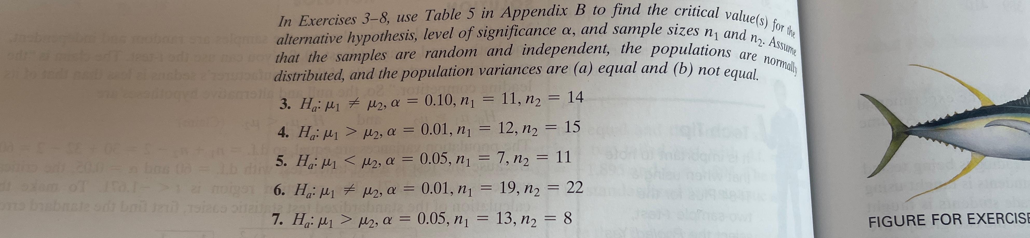 In Exercises 3-8, ﻿use Table 5 ﻿in Appendix B ﻿to | Chegg.com
