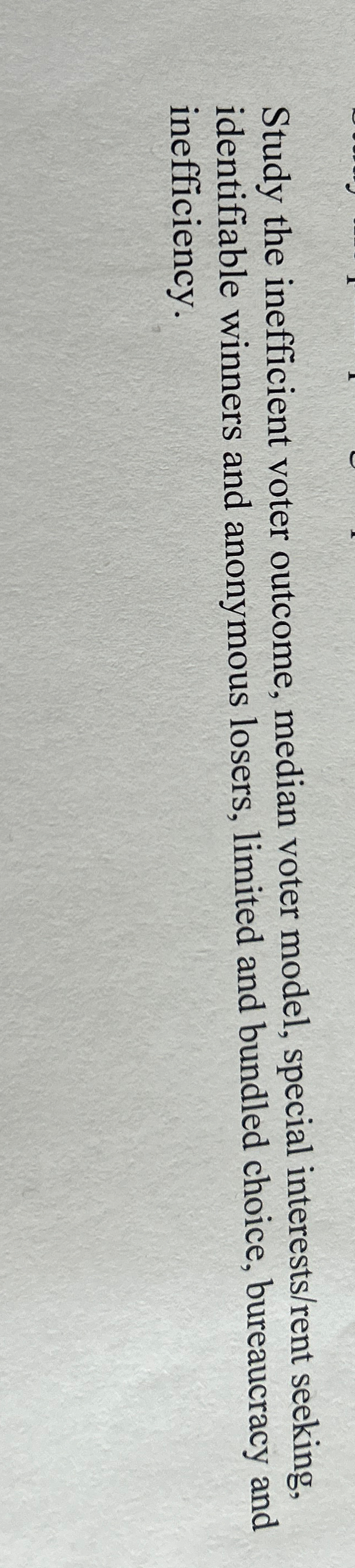 Solved Study the inefficient voter outcome, median voter | Chegg.com