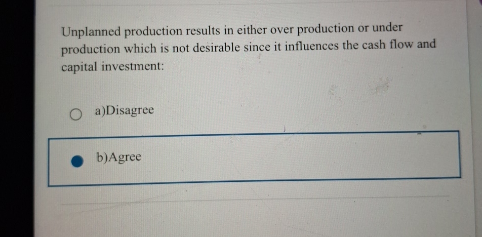 Solved Unplanned production results in either over | Chegg.com