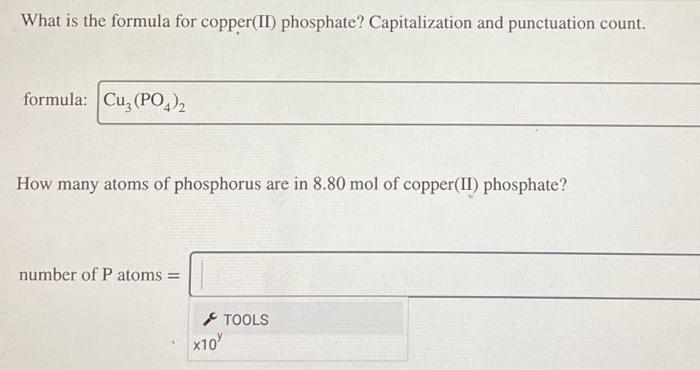 Solved What is the formula for copper(II) phosphate? | Chegg.com