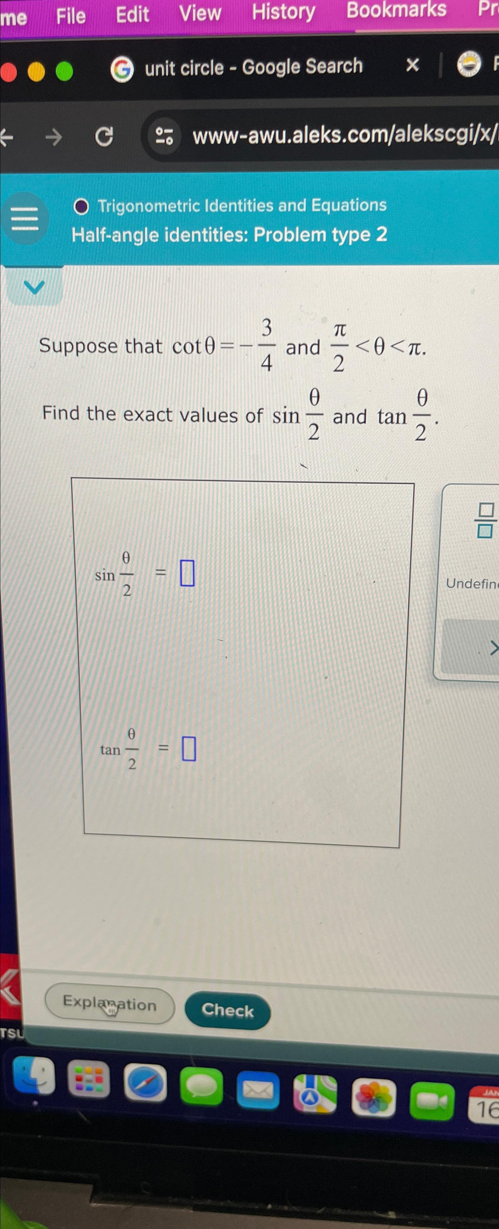 Solved Trigonometric Identities and Equations Half-angle | Chegg.com