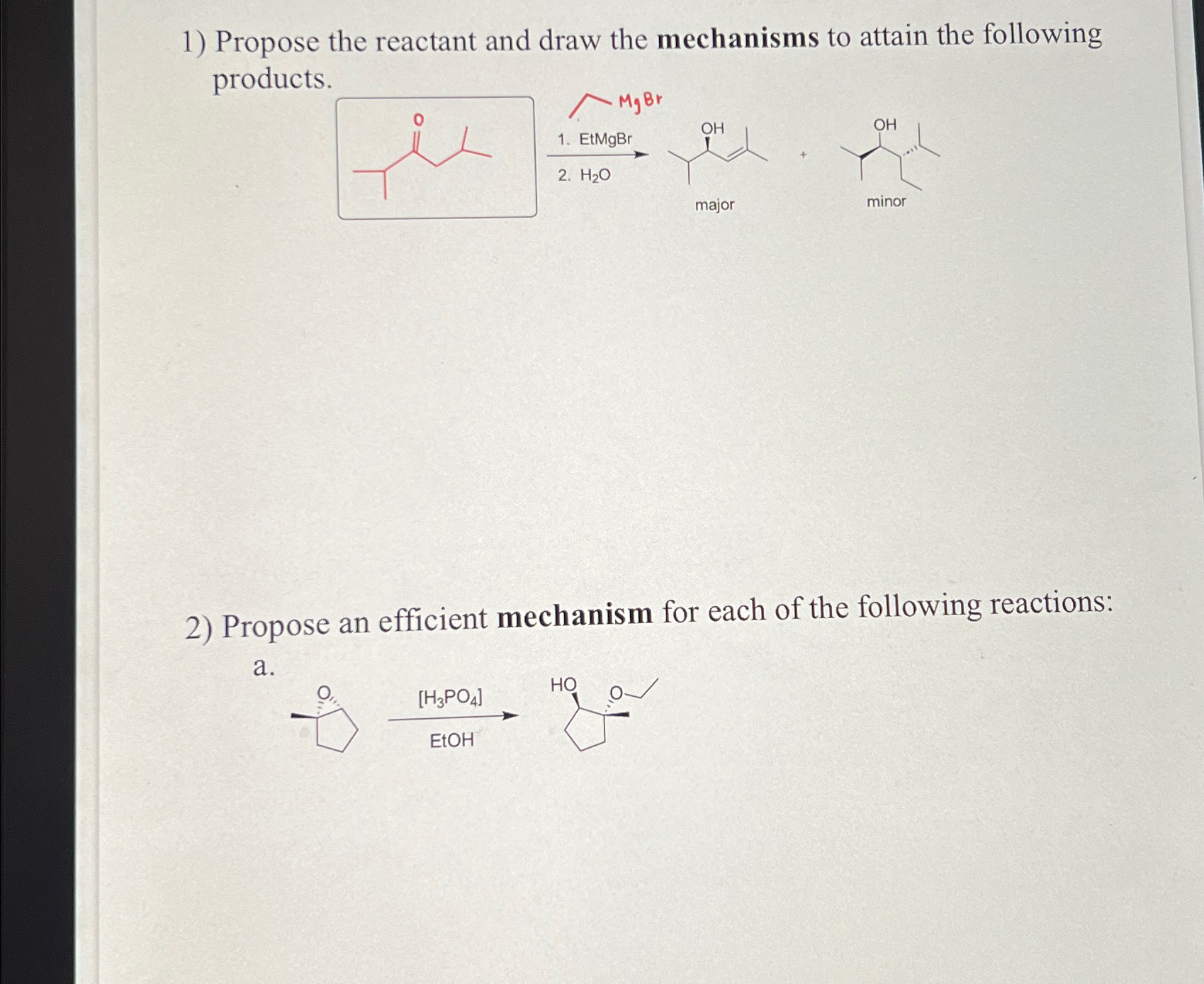 Solved Propose the reactant and draw the mechanisms to | Chegg.com