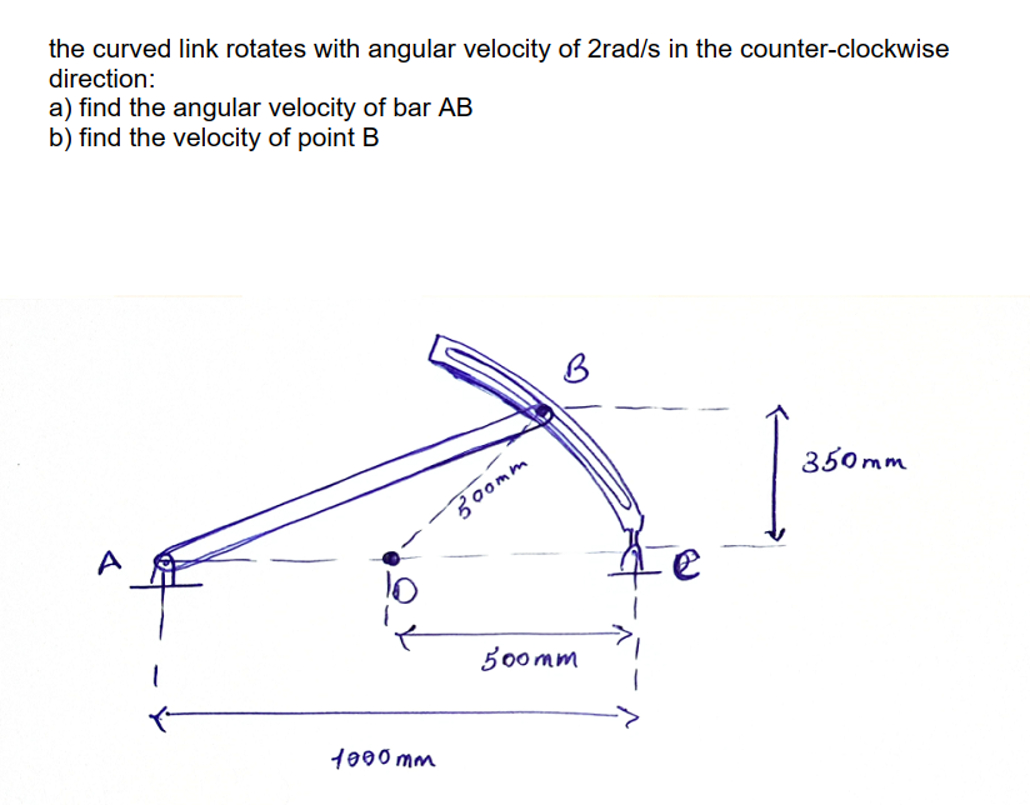 Solved find the angular velocity of bar AB and the velocity | Chegg.com