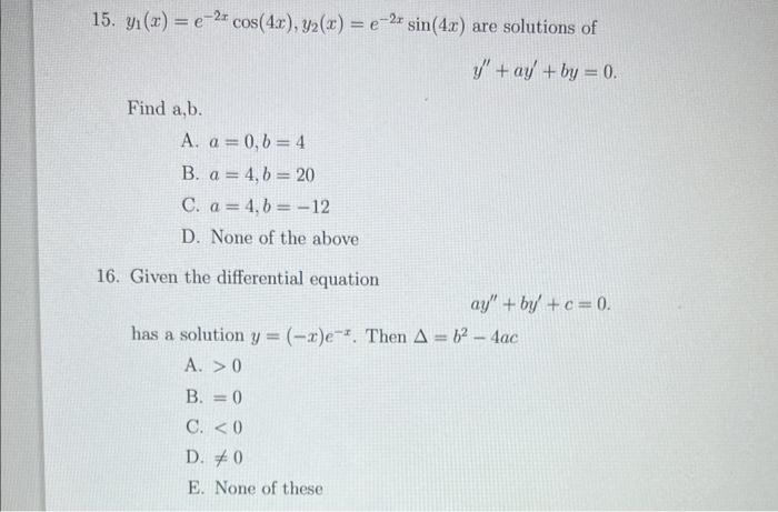 Solved 1. Is the the following a second order linear | Chegg.com