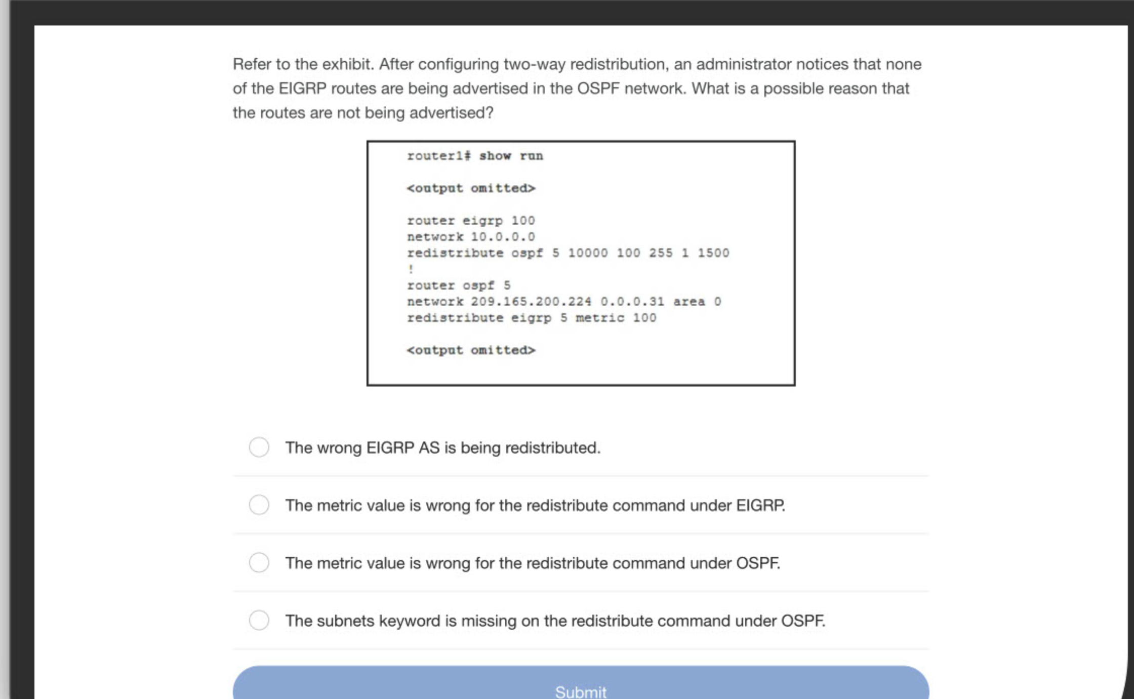 Solved Refer to the exhibit. After configuring two-way | Chegg.com