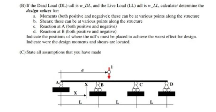Solved (B) If the Dead Laxad (DL.) udl is w_DL, and the Live | Chegg.com
