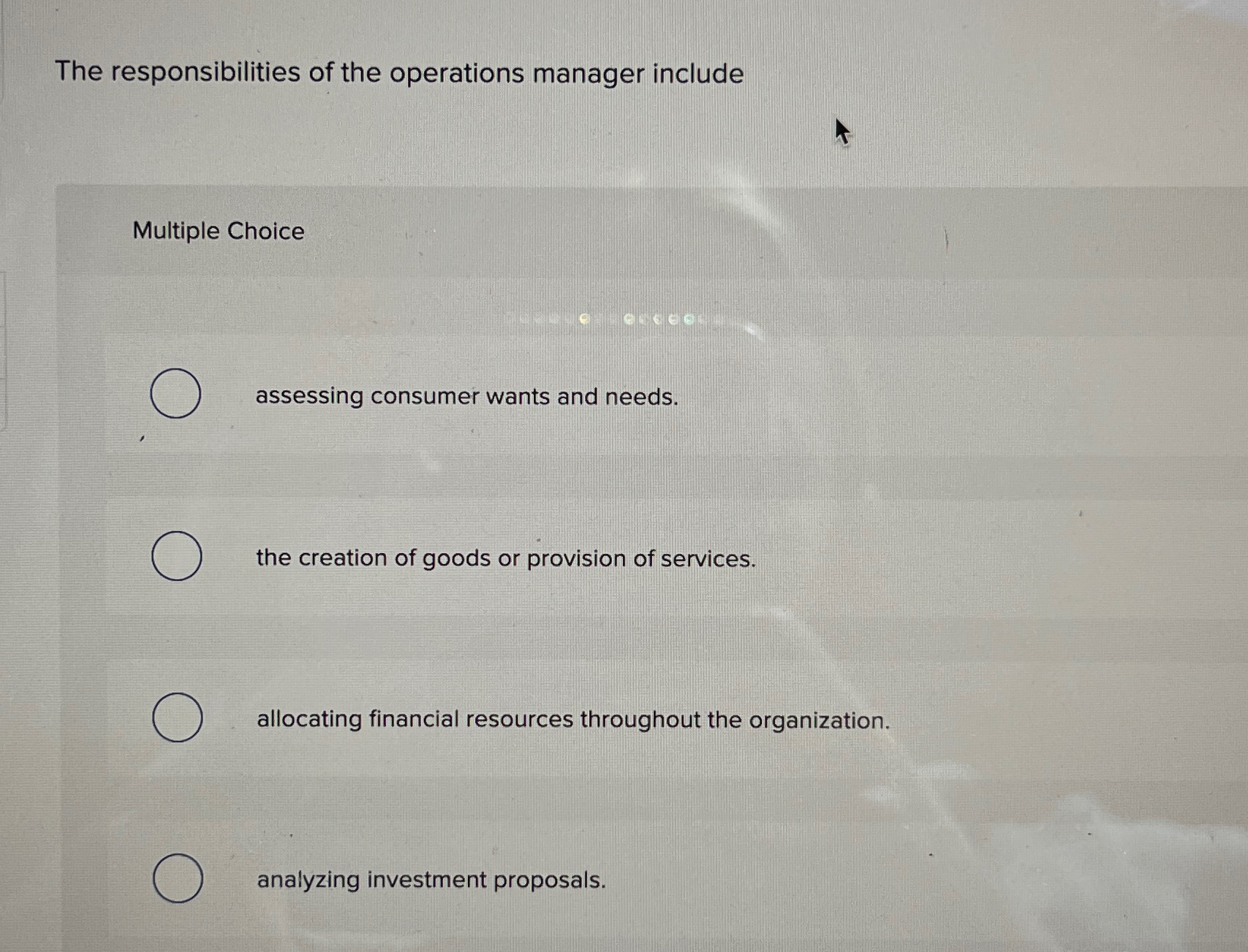 Solved The responsibilities of the operations manager | Chegg.com