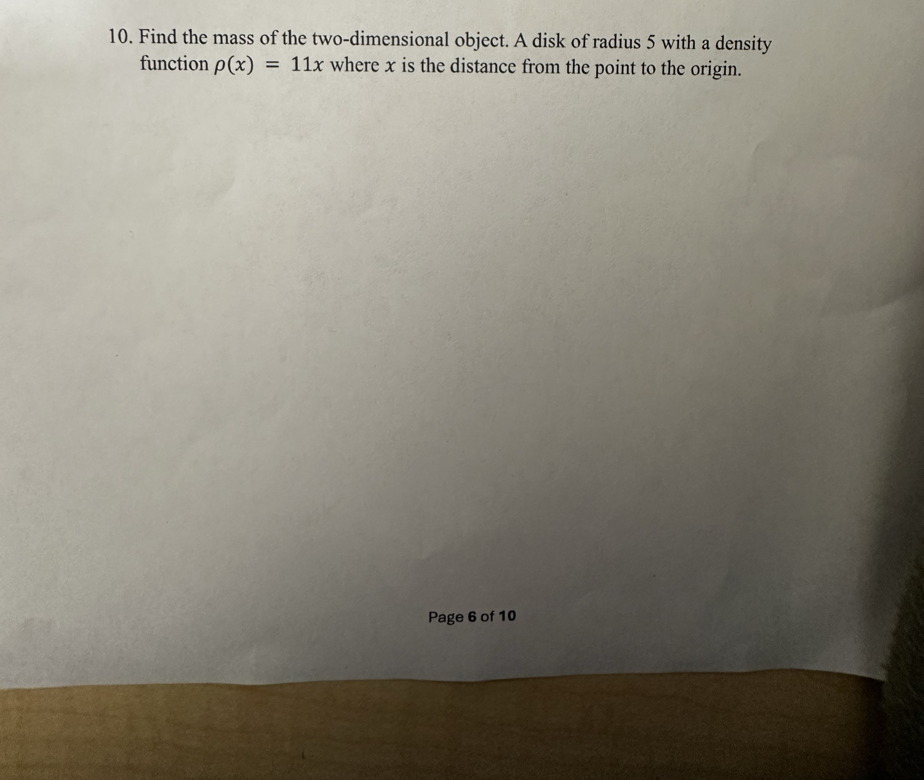 Solved Find the mass of the two-dimensional object. A disk | Chegg.com