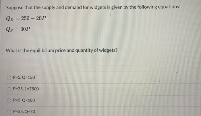 Solved Suppose that the supply and demand for widgets is | Chegg.com