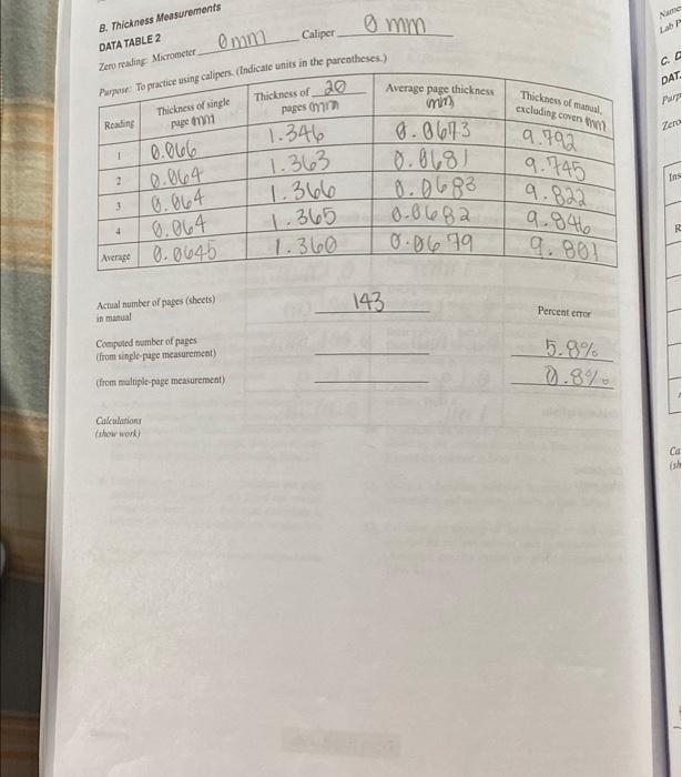 Solved Only data tables B and D I need help with. Table C is | Chegg.com