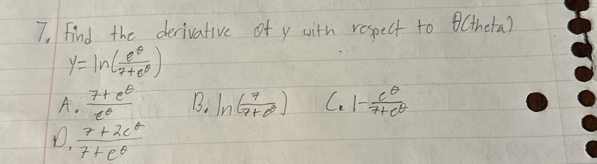 Solved Find the derivative of y ﻿with respect to thetal | Chegg.com